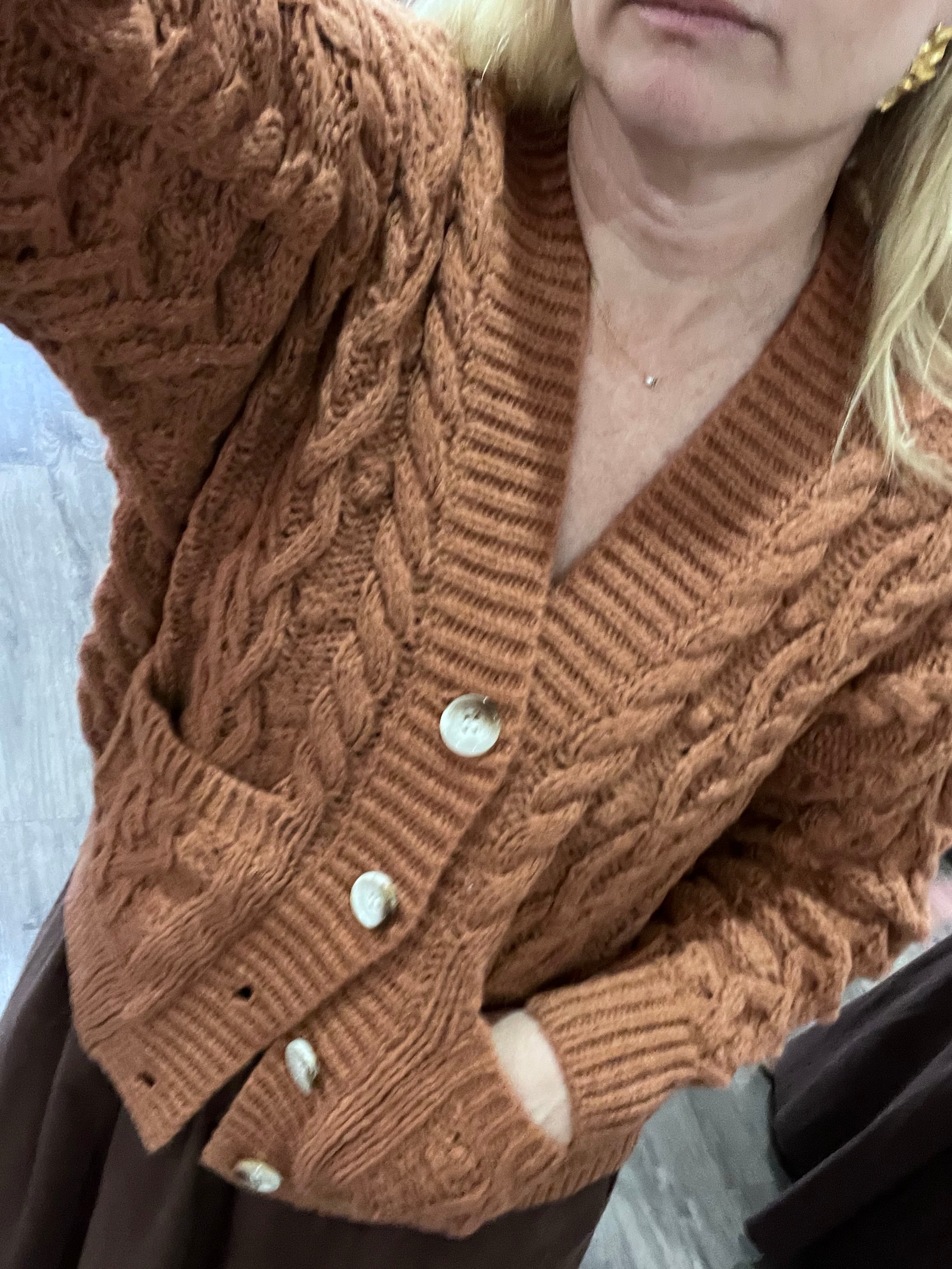 Rust Cable Cardi – Folk and Co.